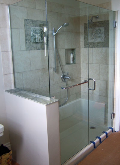 Three panel and up frameless shower doors